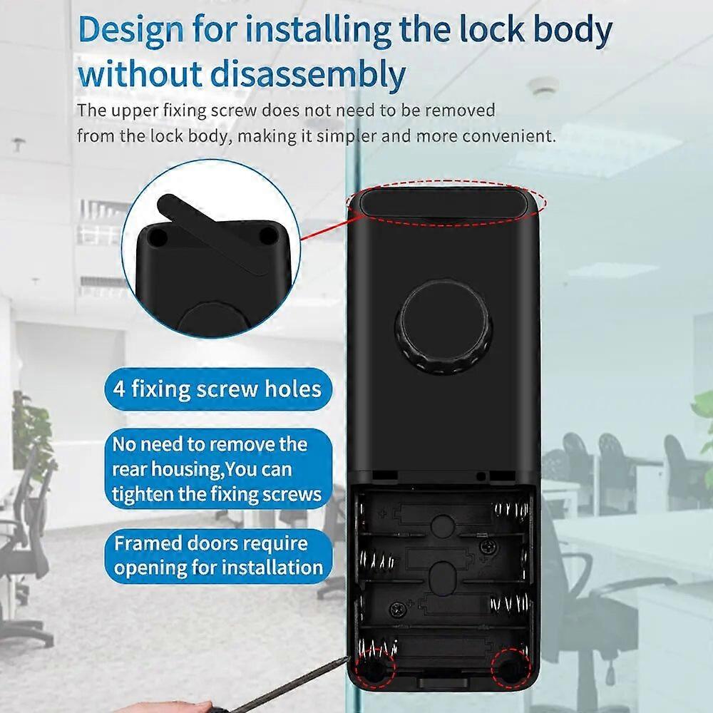 Electronic Digital Lock Fingerprint Glass Door Lock Bluetooth HAHA-Lock ...