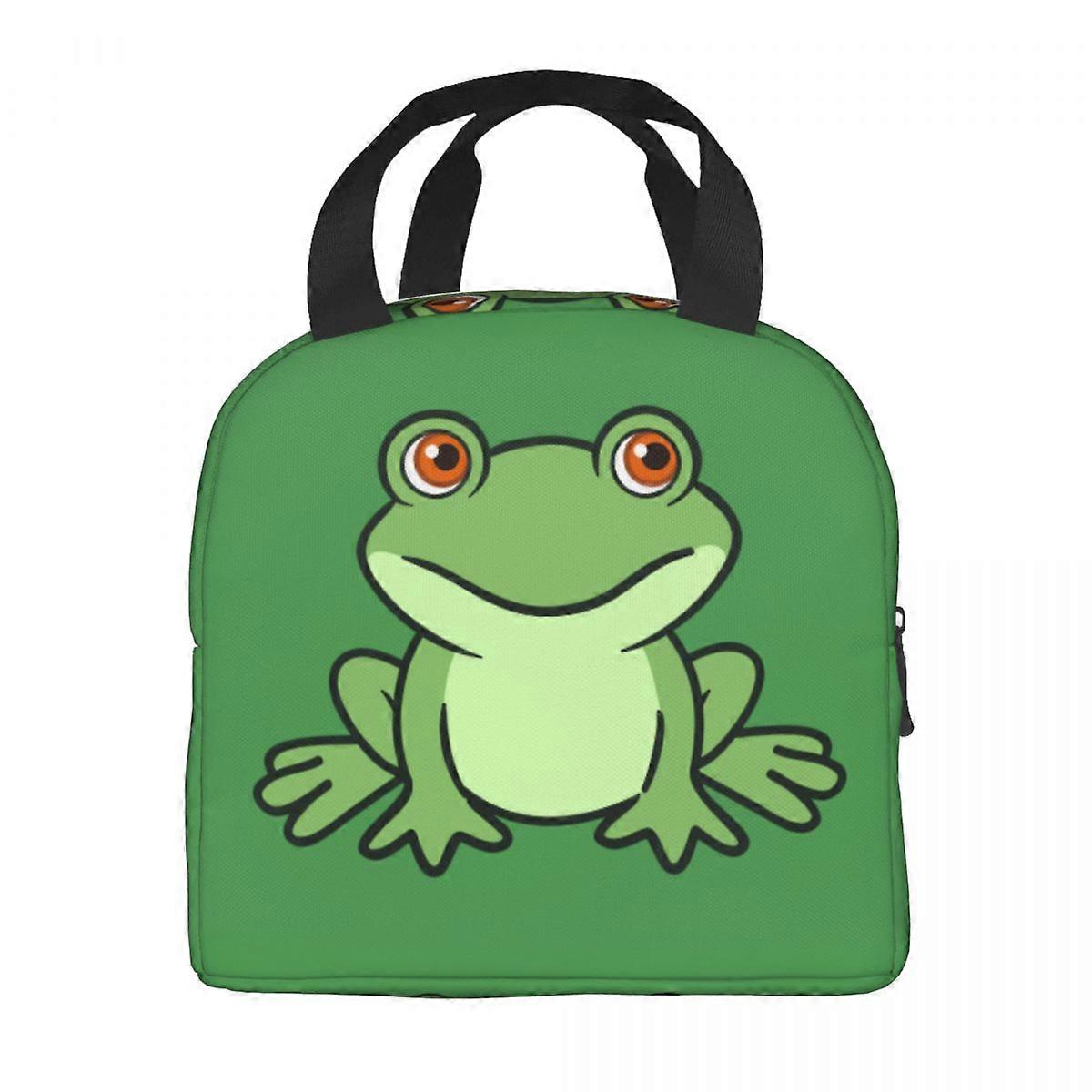 Custom Cute Green Frog Lunch Bag Cooler Thermal Insulated Lunch Boxes ...