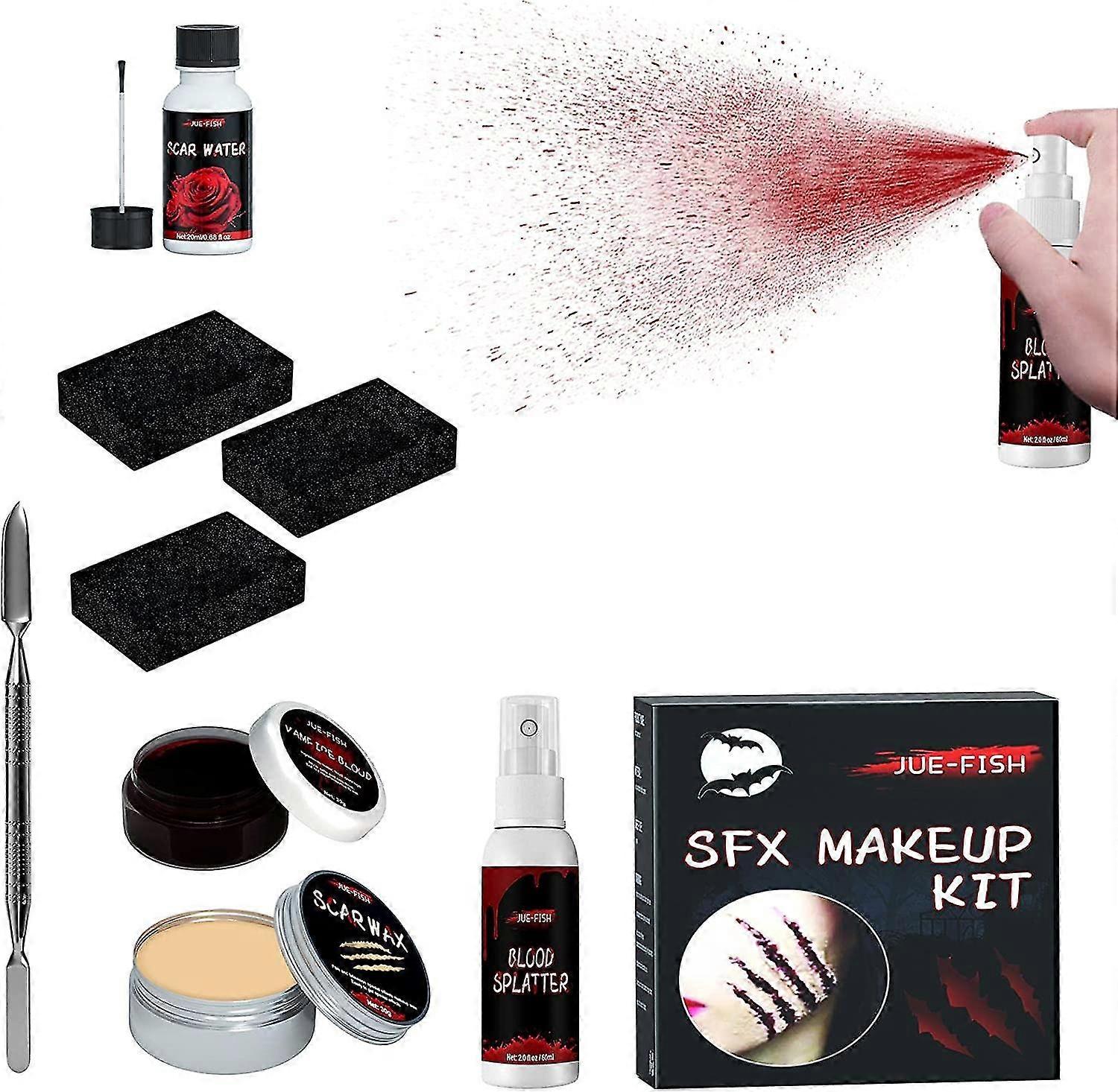 Professional Halloween Sfx Makeup Kit - Fake Scar Wound Makeup - Human ...