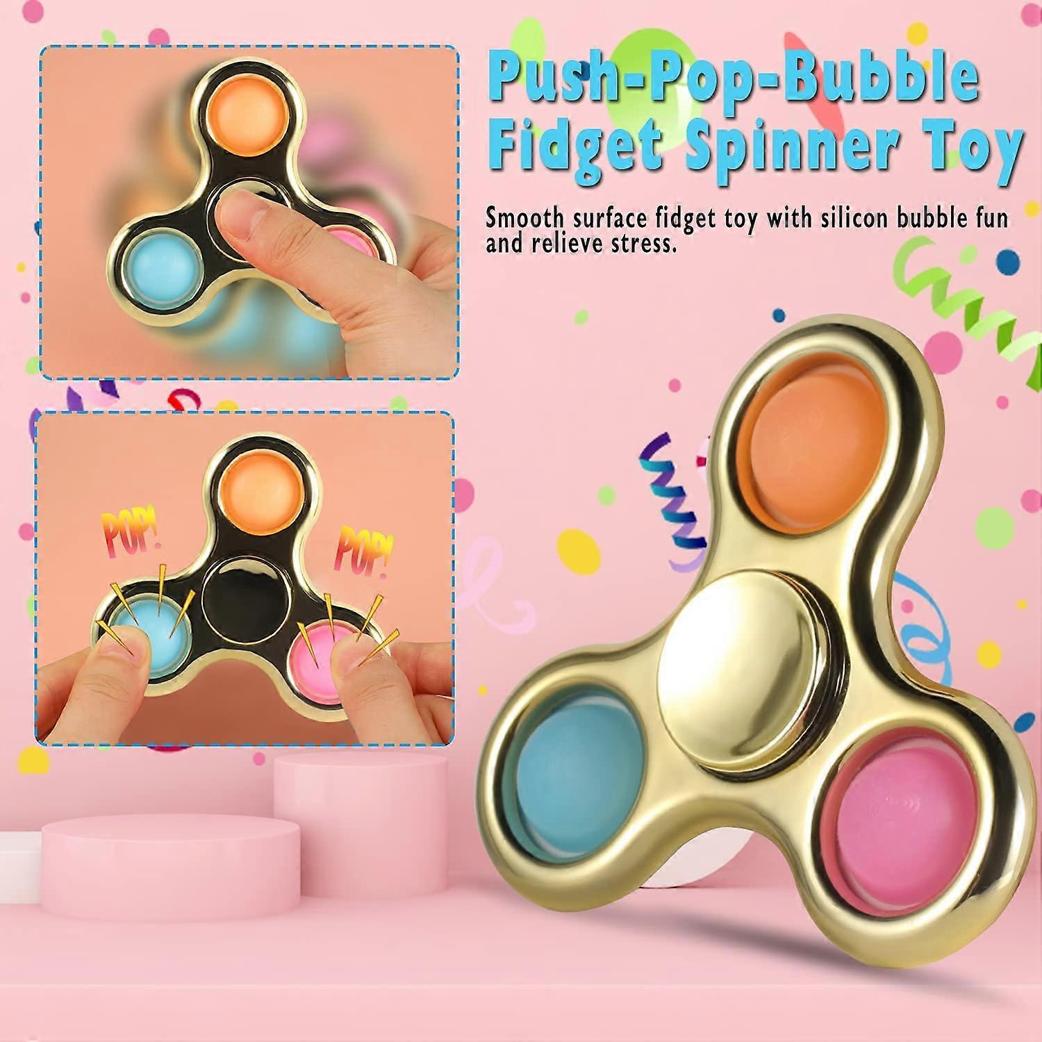 Pop Fidget Spinner, Simple Sensory Fidget Spinner Toy Push Pop Bubble ...