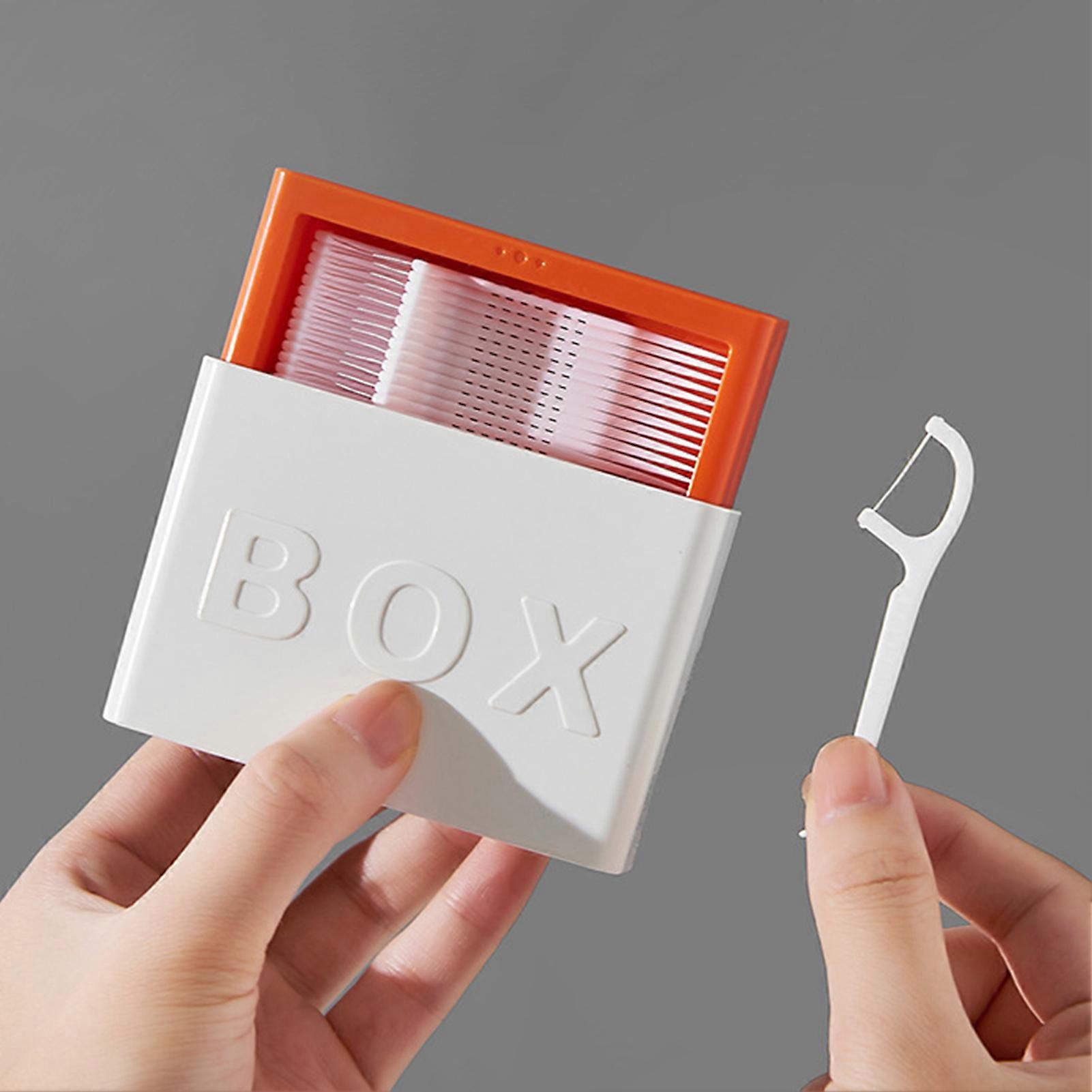 Dental Floss Storage Box with Mirror Large Capacity Pop-Up Cover Design ...