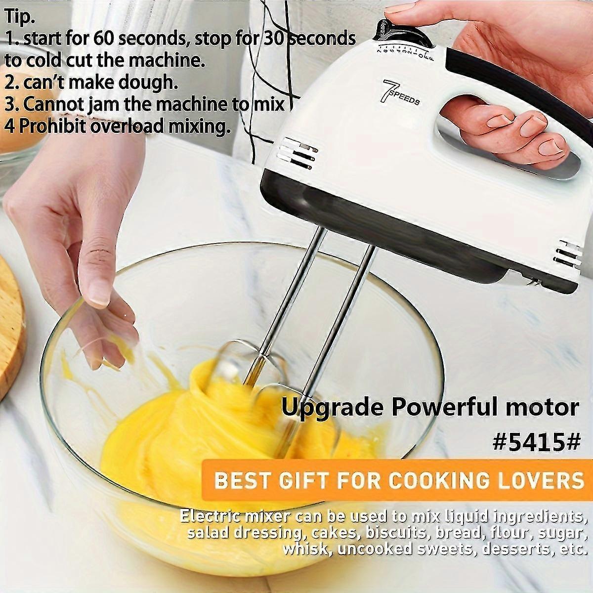 Powerful 15 Motors Upgraded Electric Hand-Held Mixer, 7 Speed Settings ...