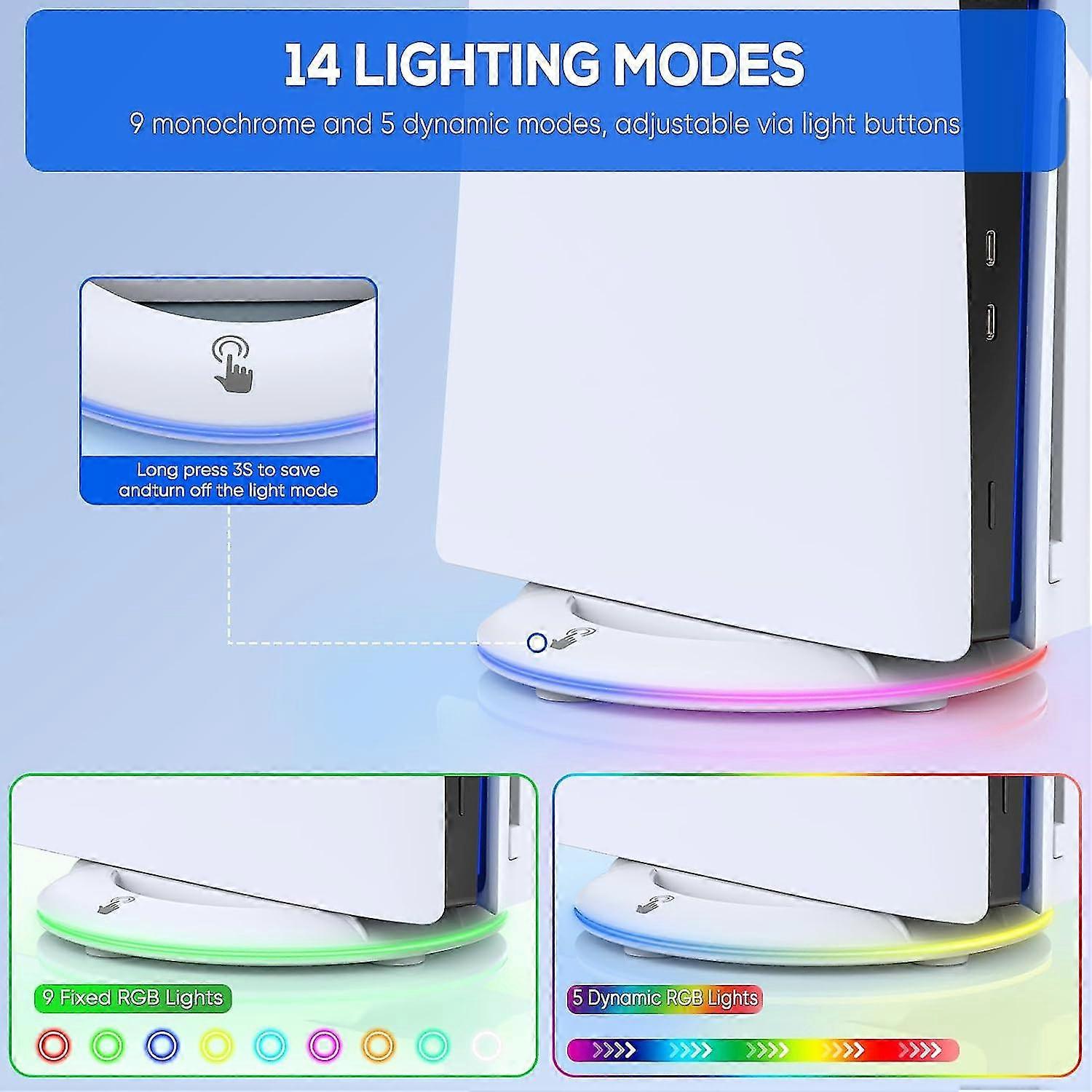 Ps5 Slim Vertical Stand With Rgb Light, Ps5 Slim Base Stand Compatible ...