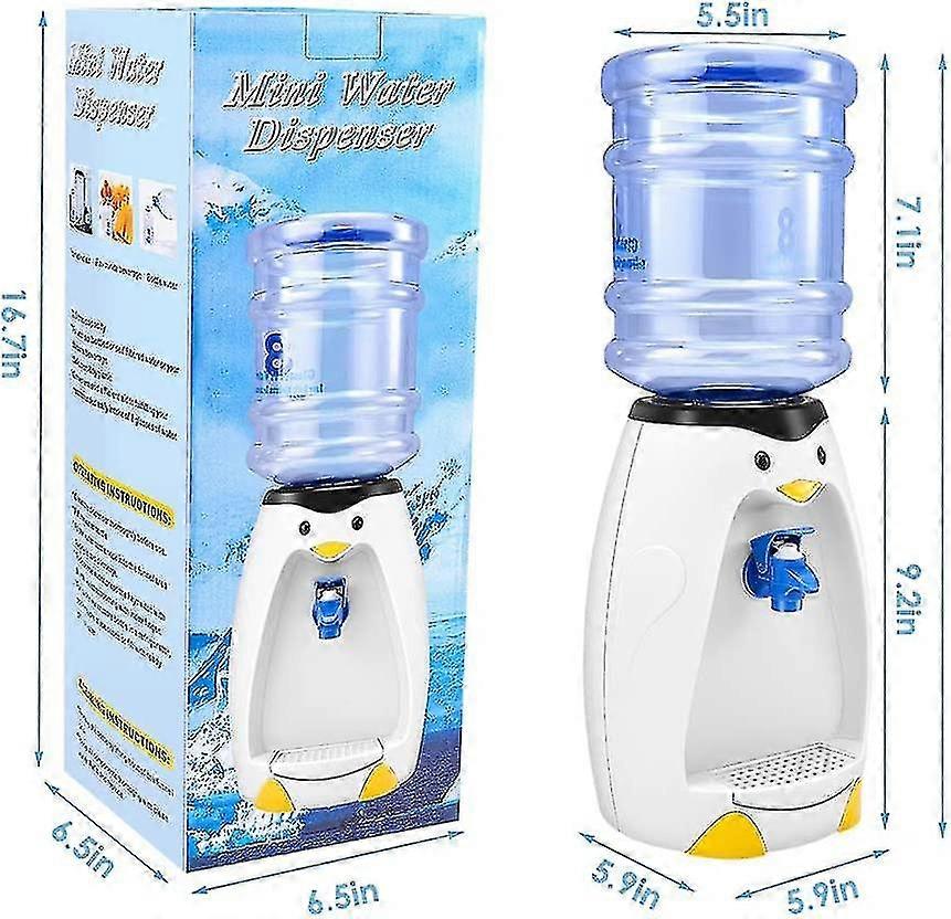 2.5l Mini Cute Penguin Water Dispenser With Water Bucket Drink 8 Water Glasses For Student Kid ...