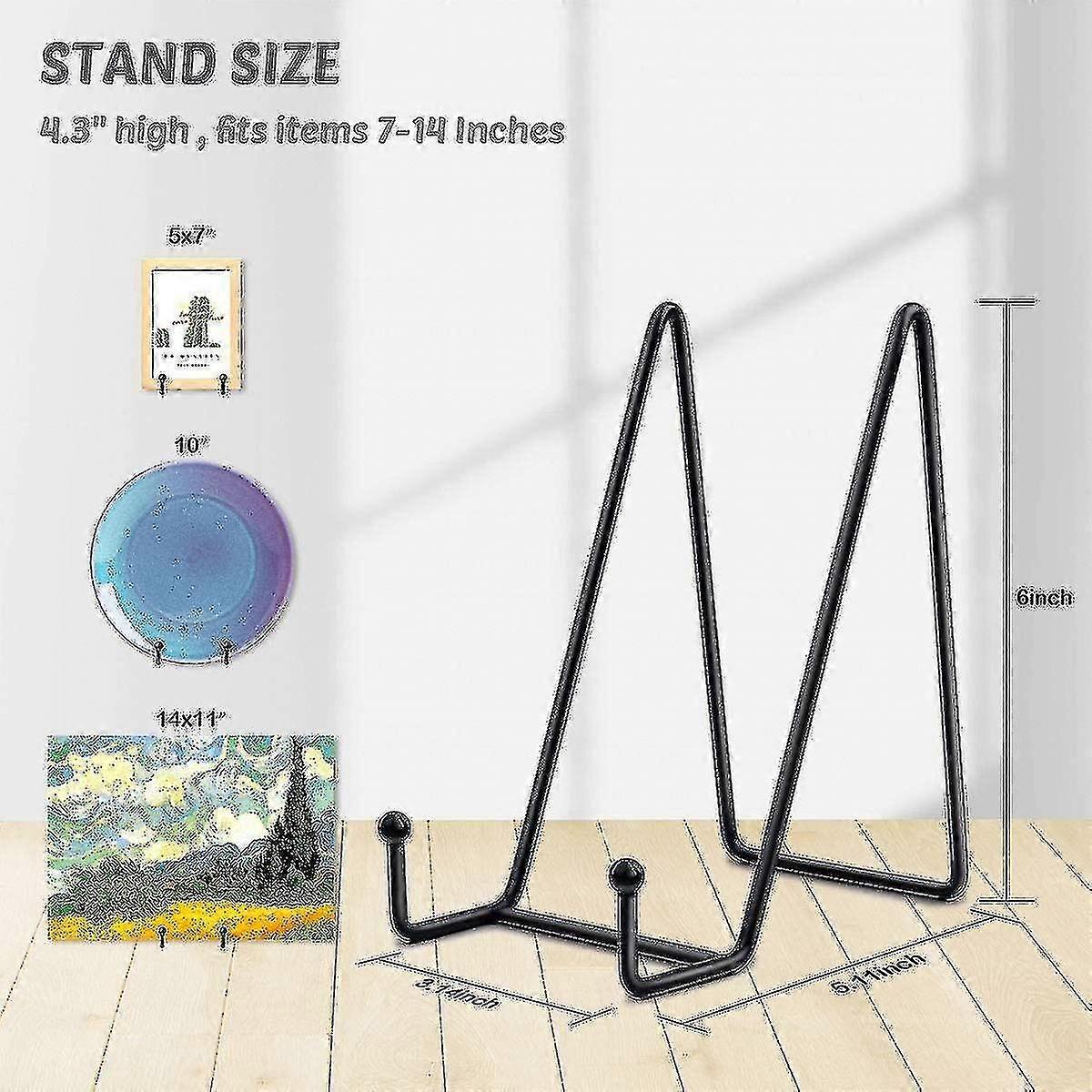 6 Inch Plate Holders For Display -2pcs Plate Holder Black Iron Easel ...
