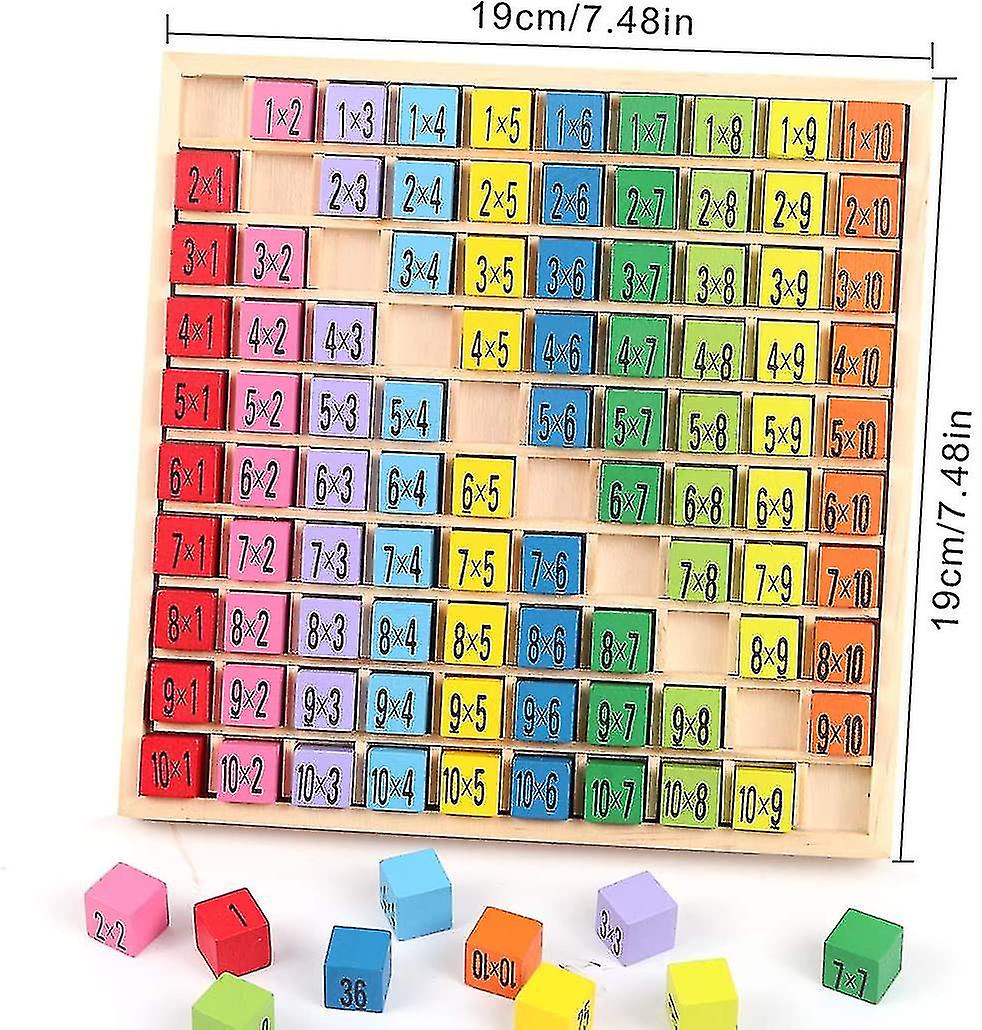 Wooden Math Toys, Wooden Multiplication Table, Math Games, Wooden ...