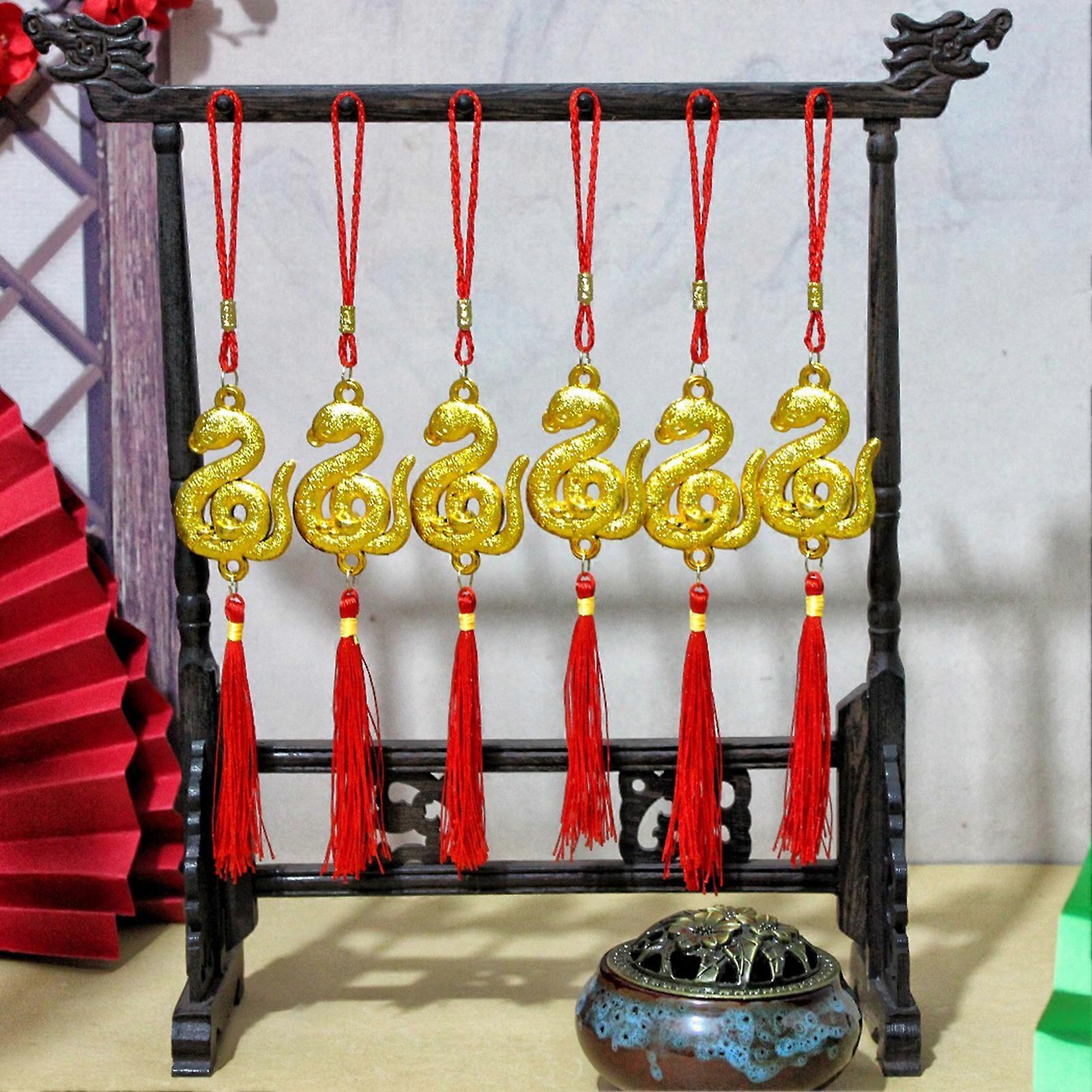 6Pcs Chinese New Year Decorations 2025 Year of The Snake Fortune ...