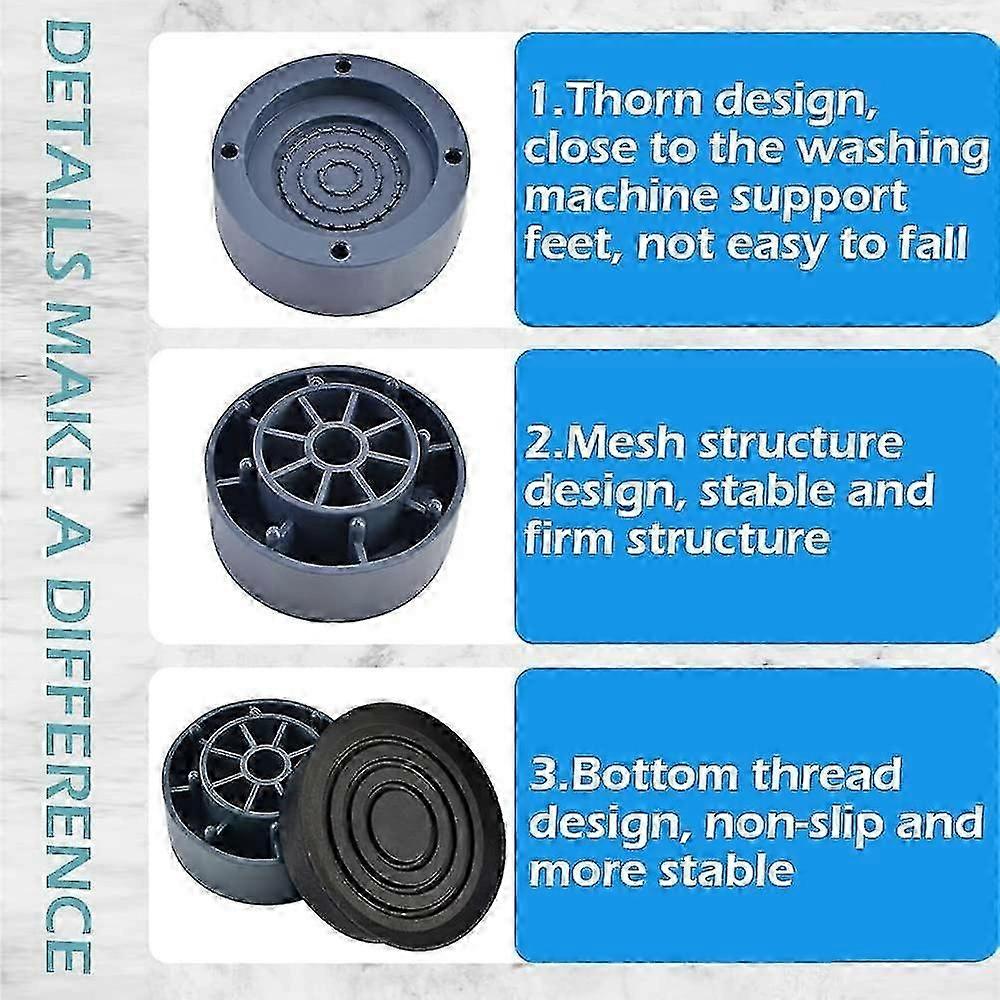 4 Pcs Adjustable Height Washing Machine Support, Anti Vibration Washing ...