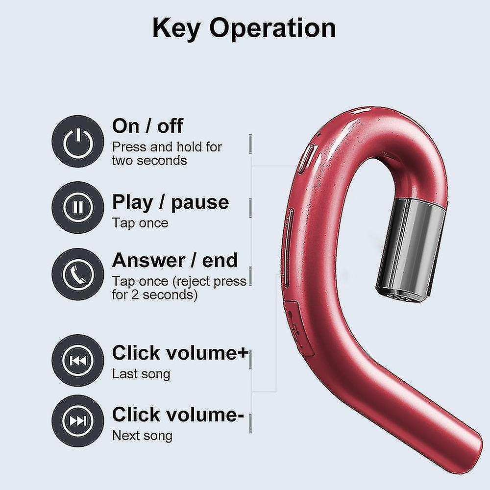 Ear Hook Bluetooth Wireless Headphone With Microphone | Fruugo UK