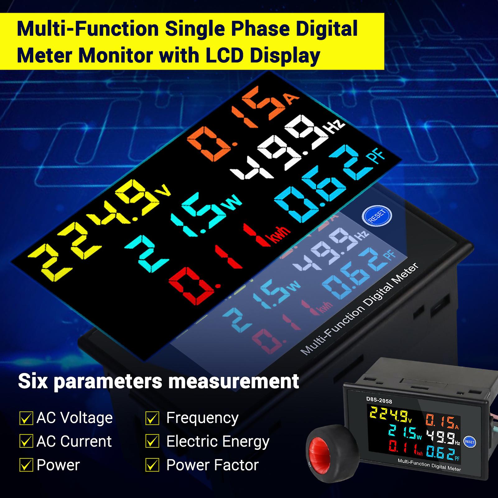 Multi-function Single Phase Digital Meter Lcd Display | Fruugo UK
