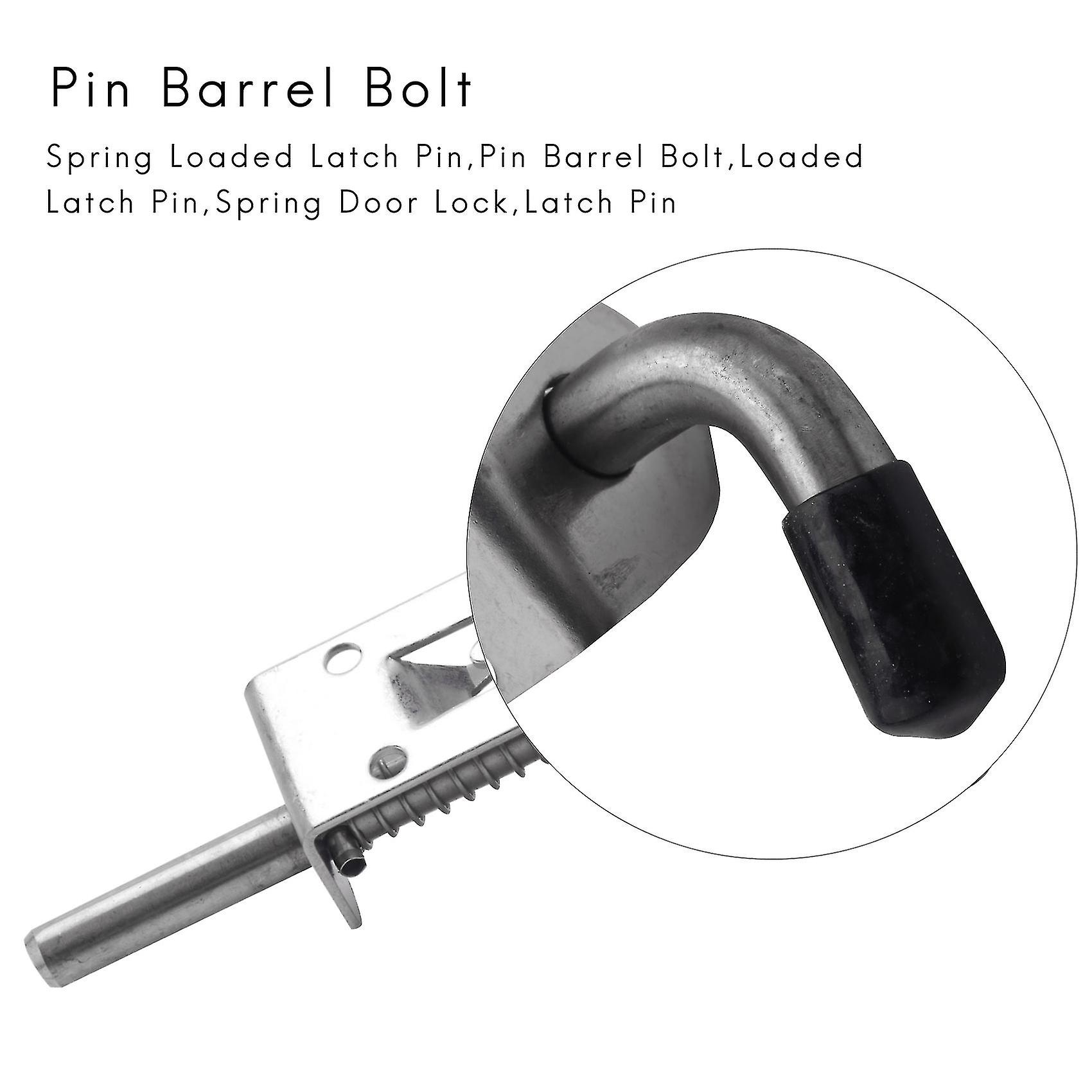 2pcs 5 Inch Stainless Steel Spring Loaded Latch Pin Barrel Bolt 2mm ...