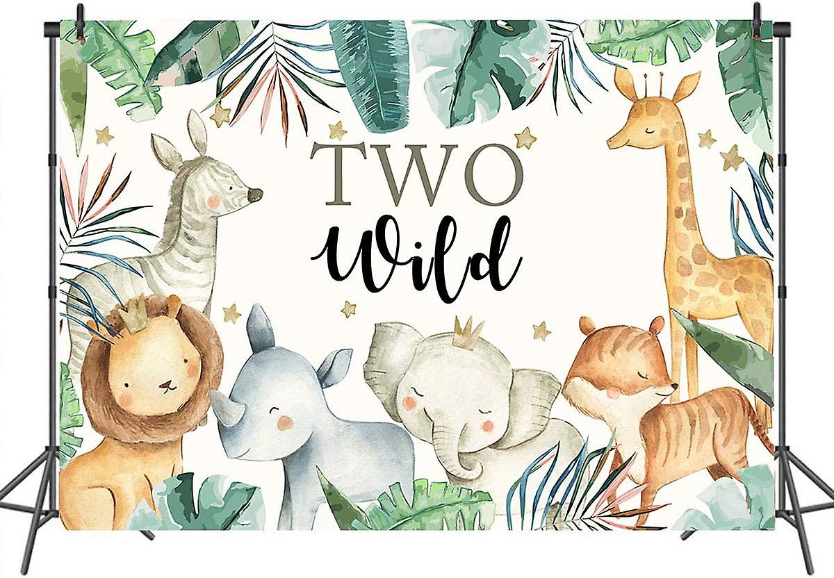 Two Wild Birthday Backdrop 7x5ft Jungle Theme Safari Animals 2nd ...