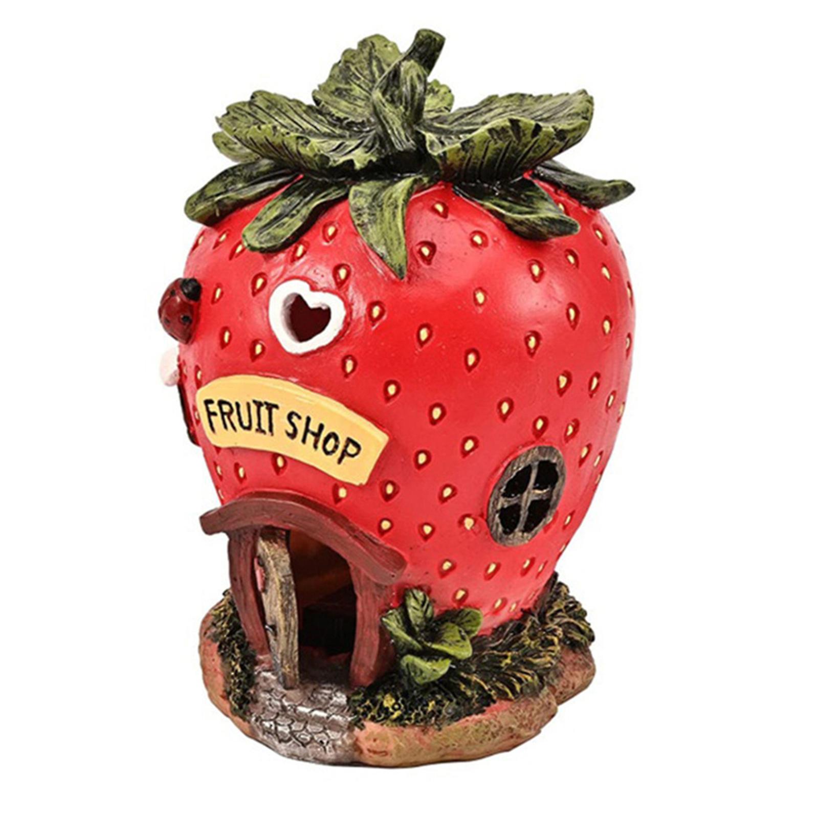 Outdoor Lights Pineappl Strawberry Fairy House Solar Powered LED Garden ...