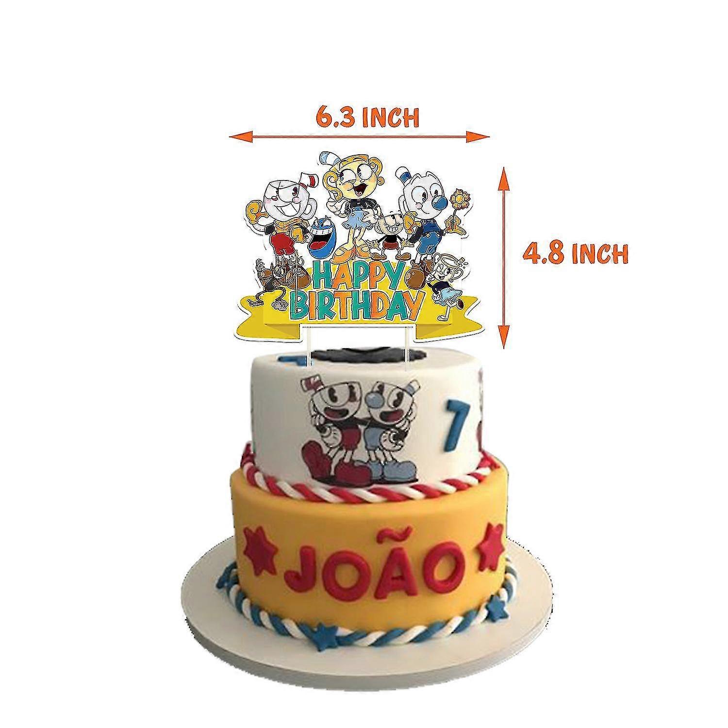 Cuphead Theme Birthday Party Decorations Paper Banners Cupcake Toppers ...