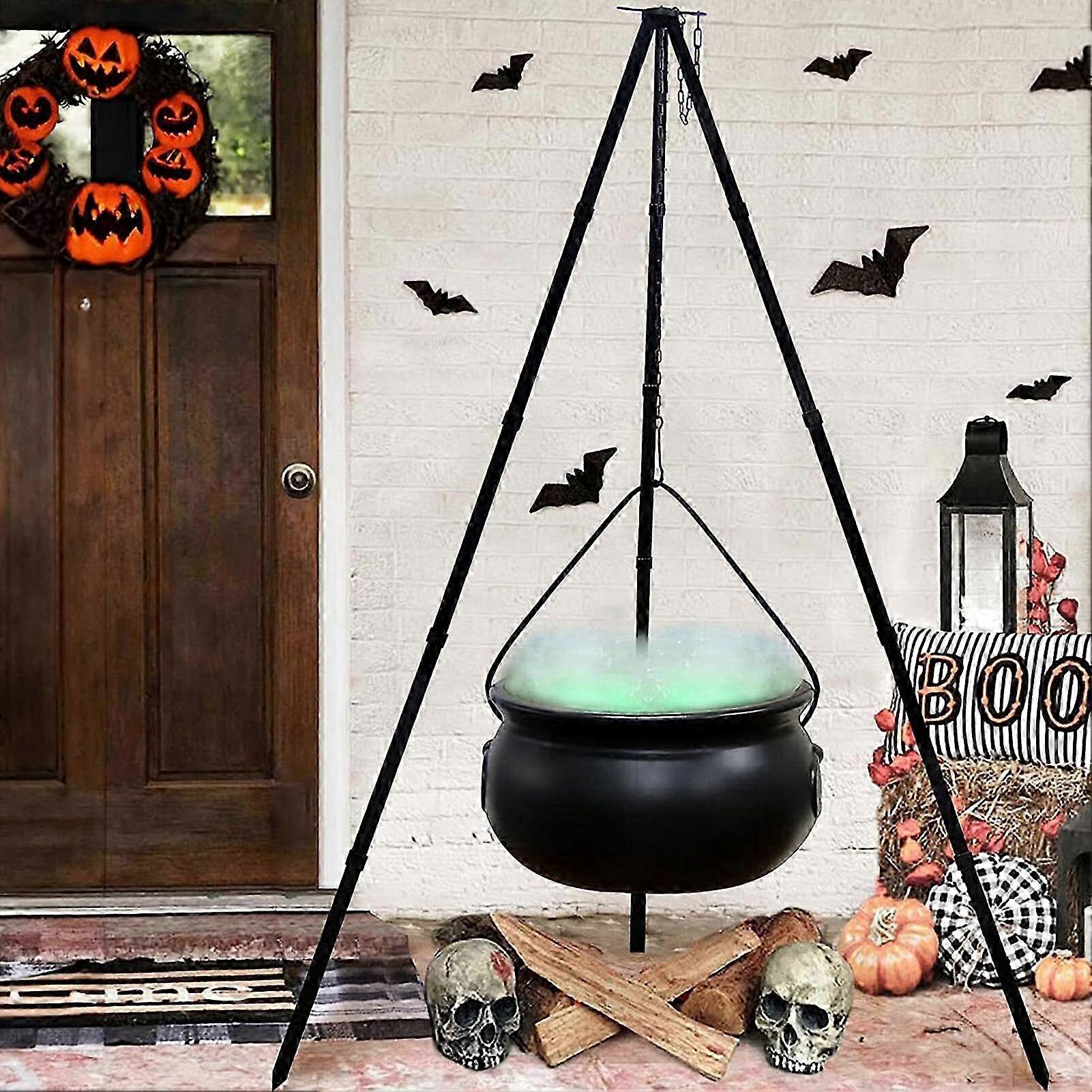 Large Witches Cauldron On Tripod Decoration Outdoor Glowing Witch Soup ...
