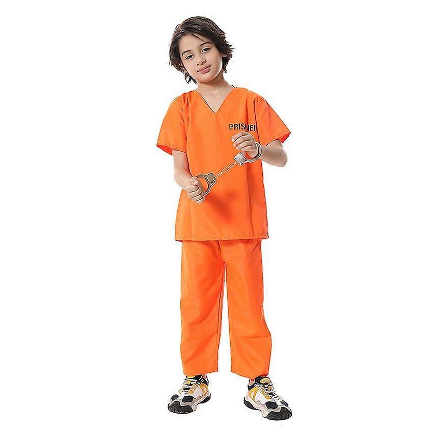 Prisoner Uniform Child Suit Prison Convict Cosplay Halloween Costume ...