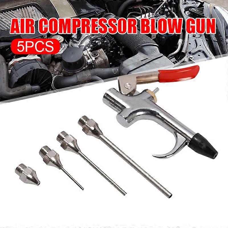 5pcs/set Air Compressor Blow Gun Metal Tool Duster Nozzle Npt Air Inlet ...