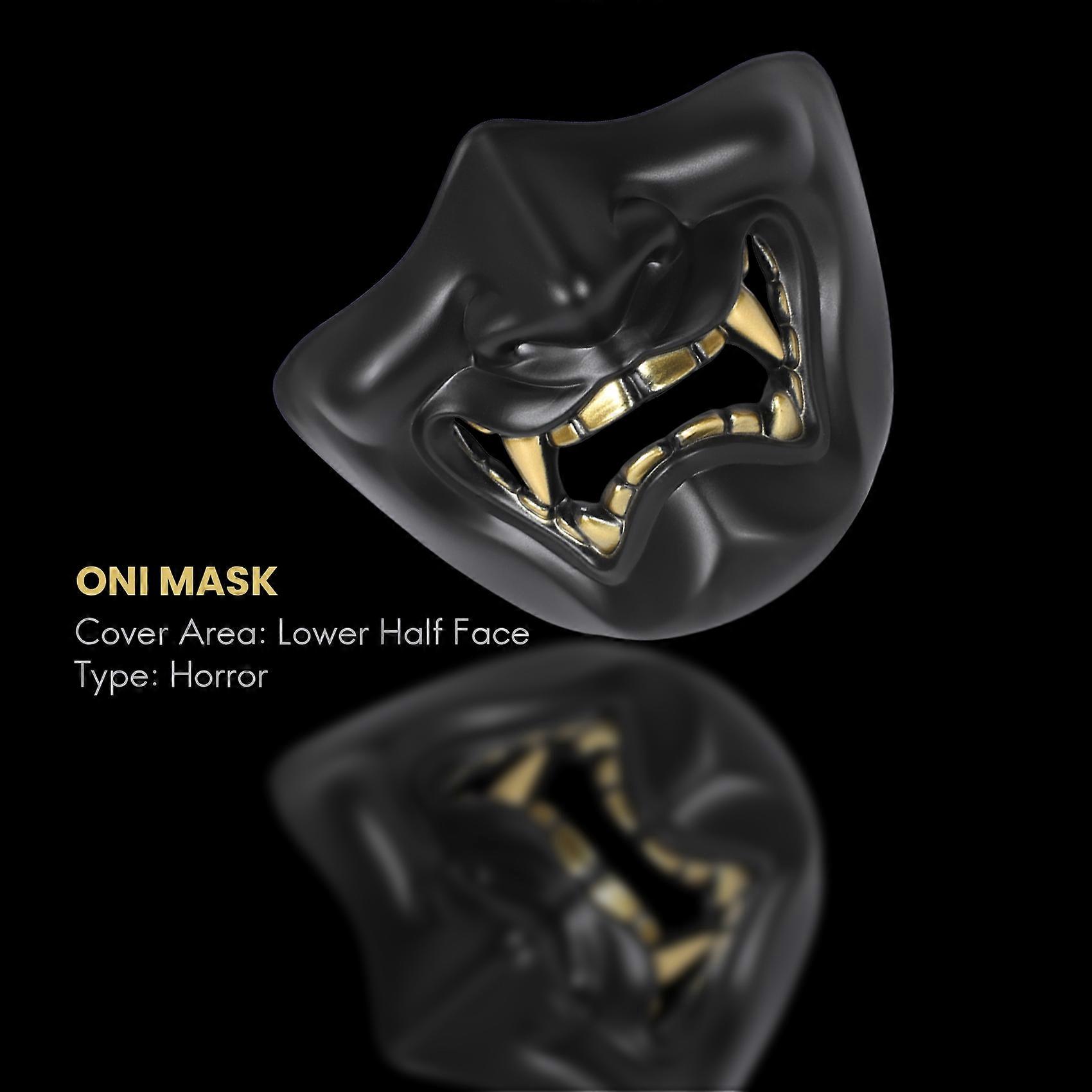 Costume Cosplay Tooth Decay Evil Kabuki Samurai Half Cover Mask Party ...