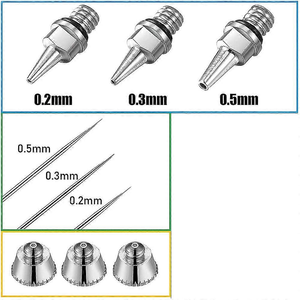 10 Pieces Airbrush Nozzle Needle Nozzle Cap Kit With Wrench Airbrush ...