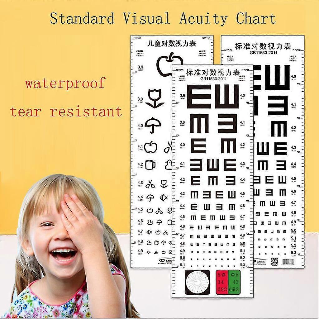 Waterproof Snellen Eye Chart Standard Visual Acuity Chart With Height ...