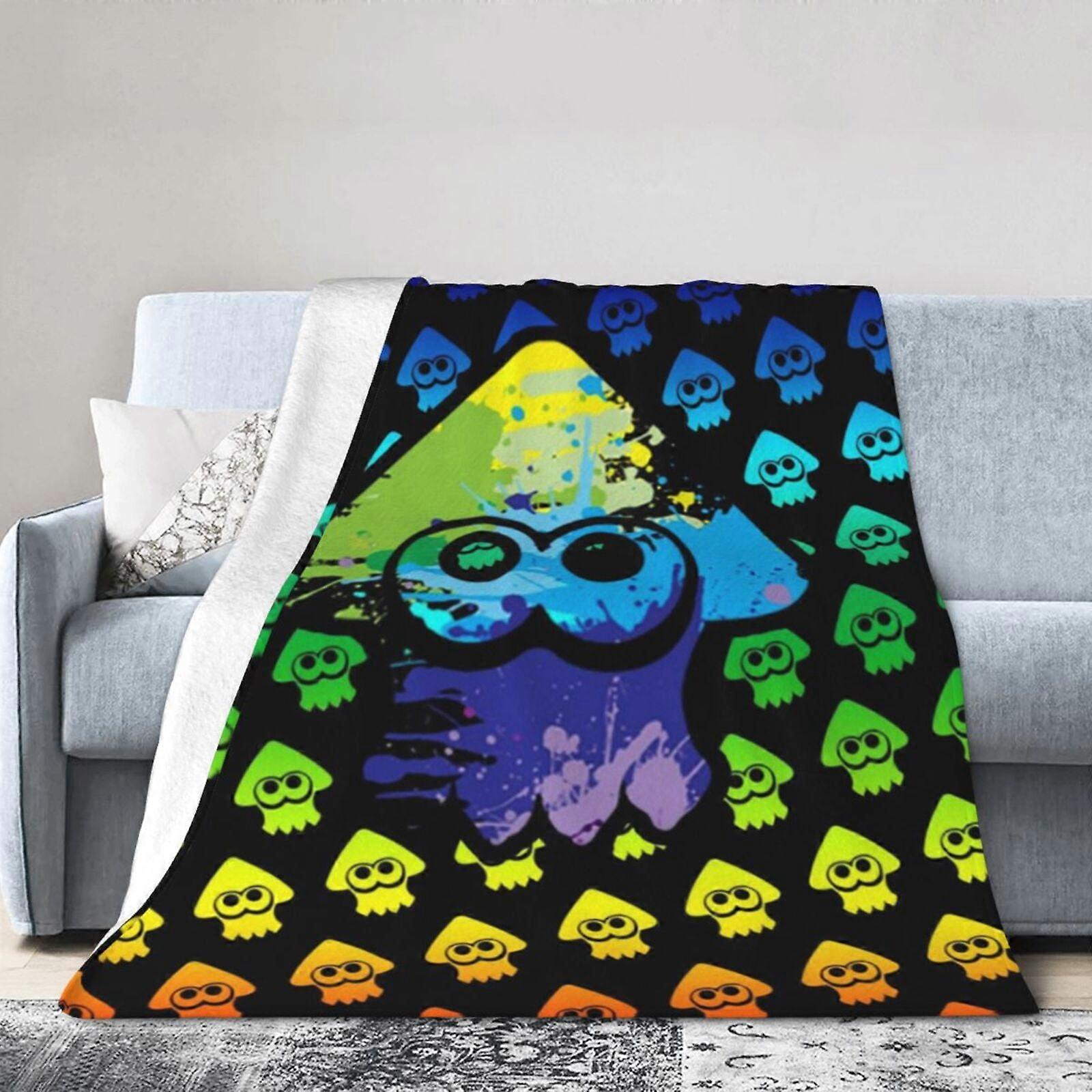 Splatoon Blanket Fuzzy Plush Bed Blanket Cozy Fluffy Air Condition ...