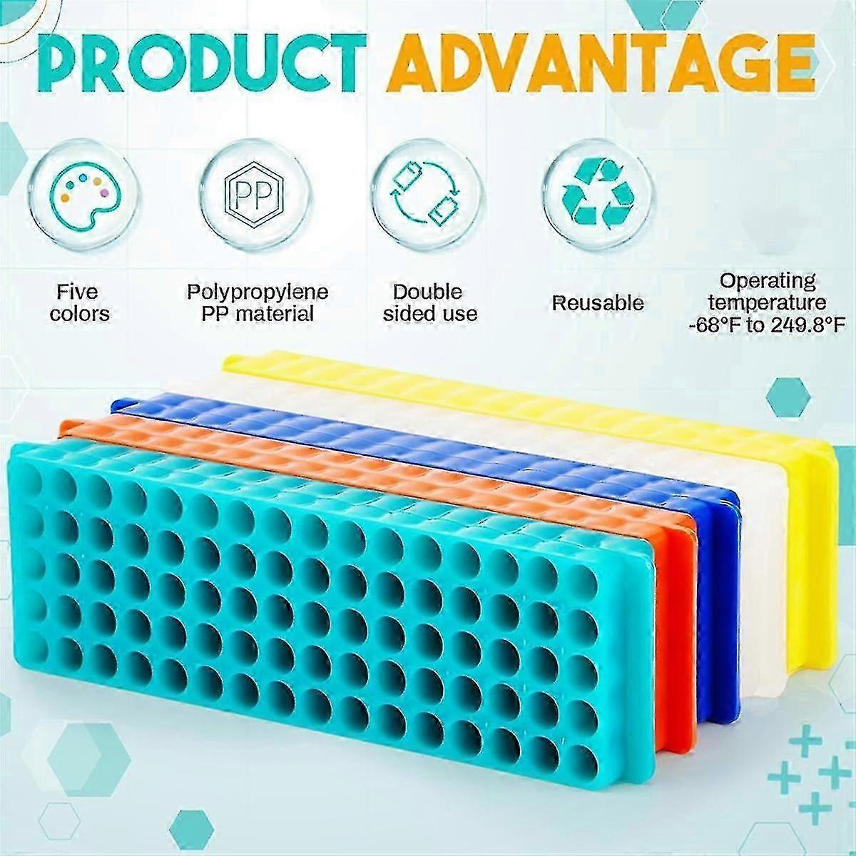 10 Pcs Tube Rack Each 80 W Ells Vial Rack Test Tube Rack Double Sided ...