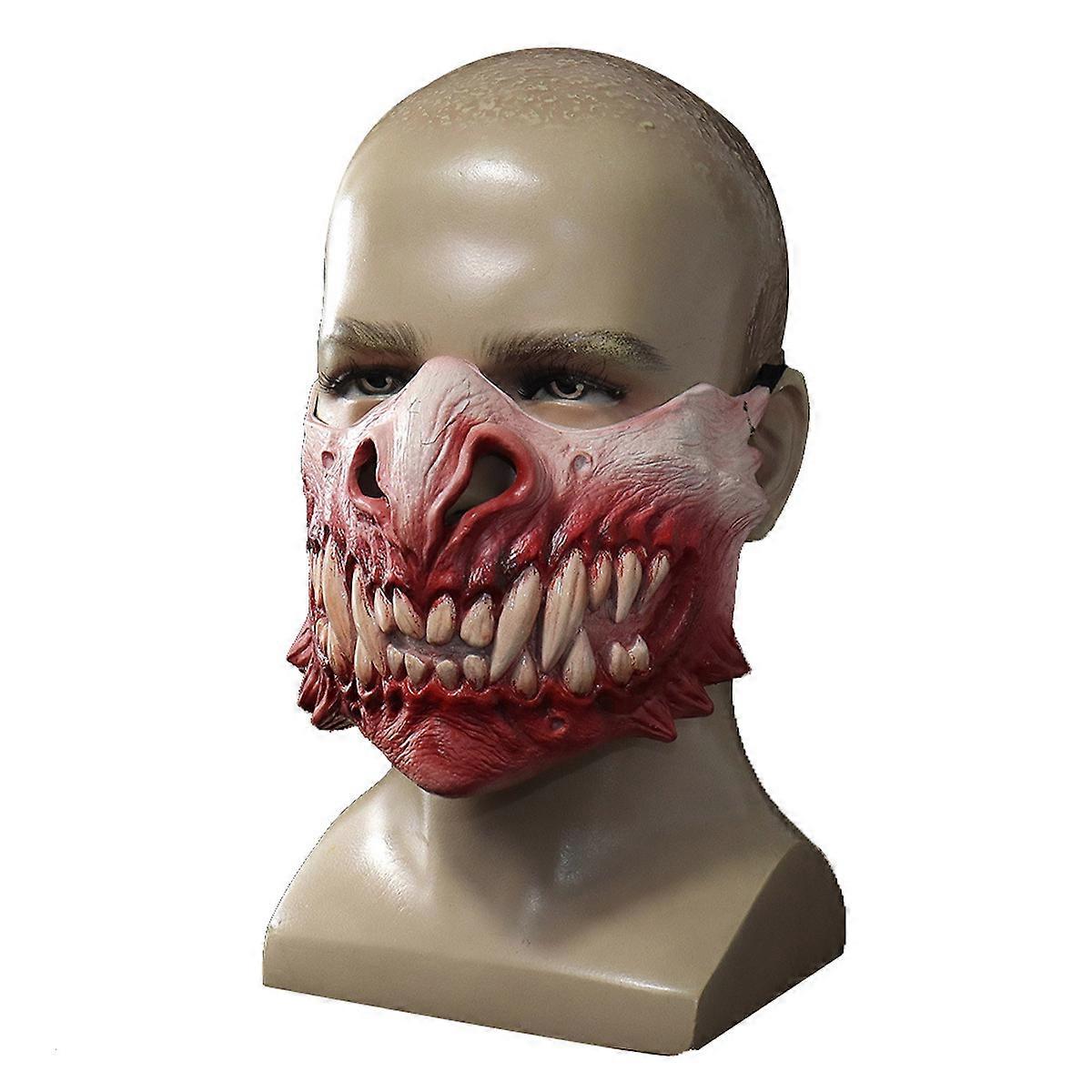 Halloween Cosplay Costume Mask Zombie Teeth Half Face Mask Variation ...