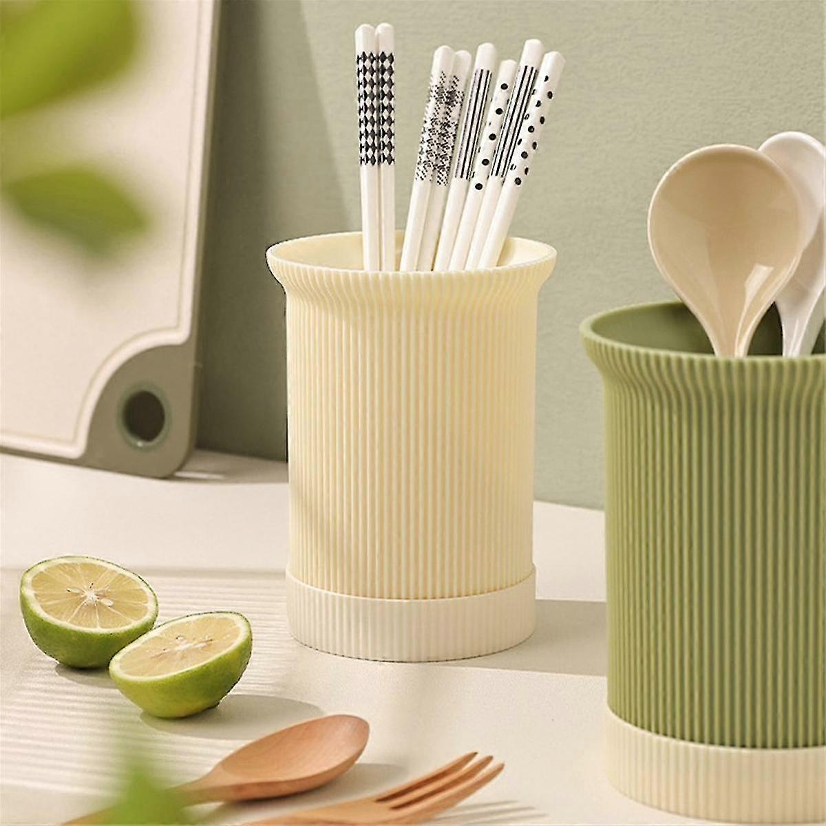 Flatware Rack For Countertop, Utensil Holder Crock For Kitchen Counter ...
