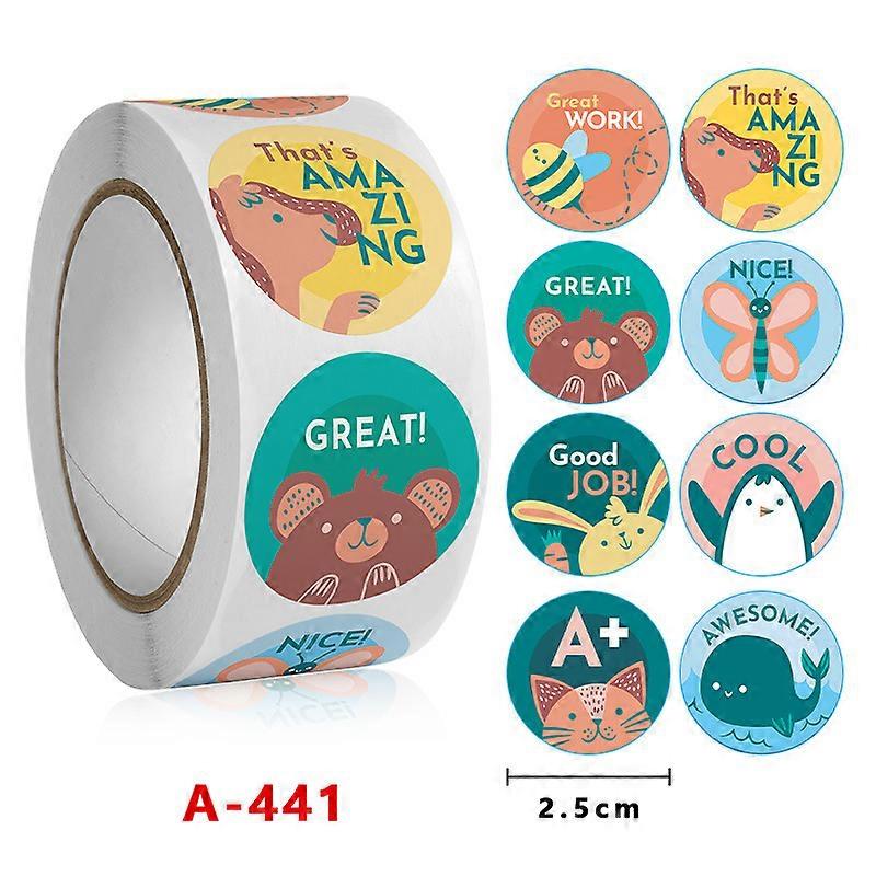 500pcs/ roll 1inch Round Cartoon Toys Animal stickers for kids Teacher ...