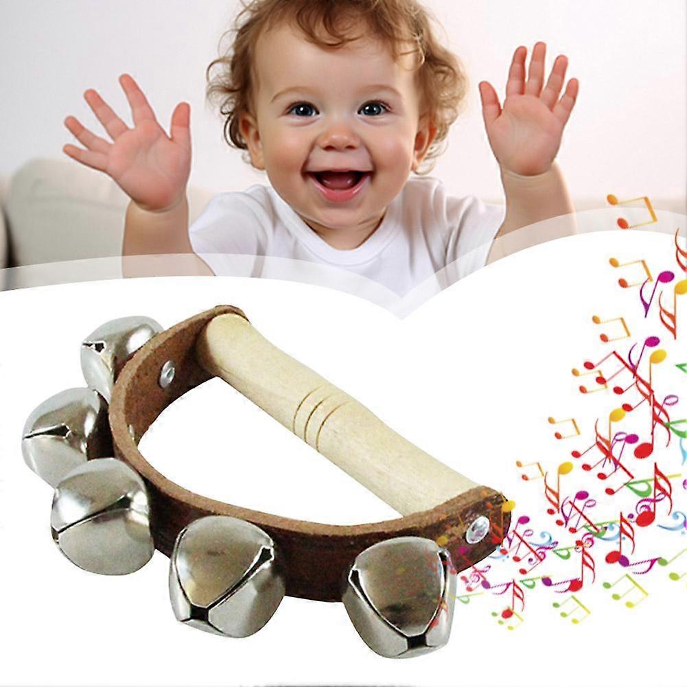 Handbell Hand Bells with 5pcs Jingle Bells Wood Handle Musical ...