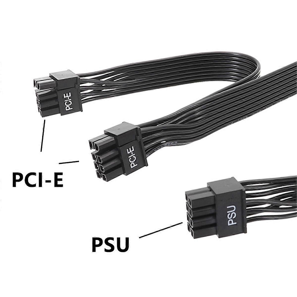 8 Pin PSU to Dual 6+2 Pin PCIE Power Cable for Thermaltake, Male to ...