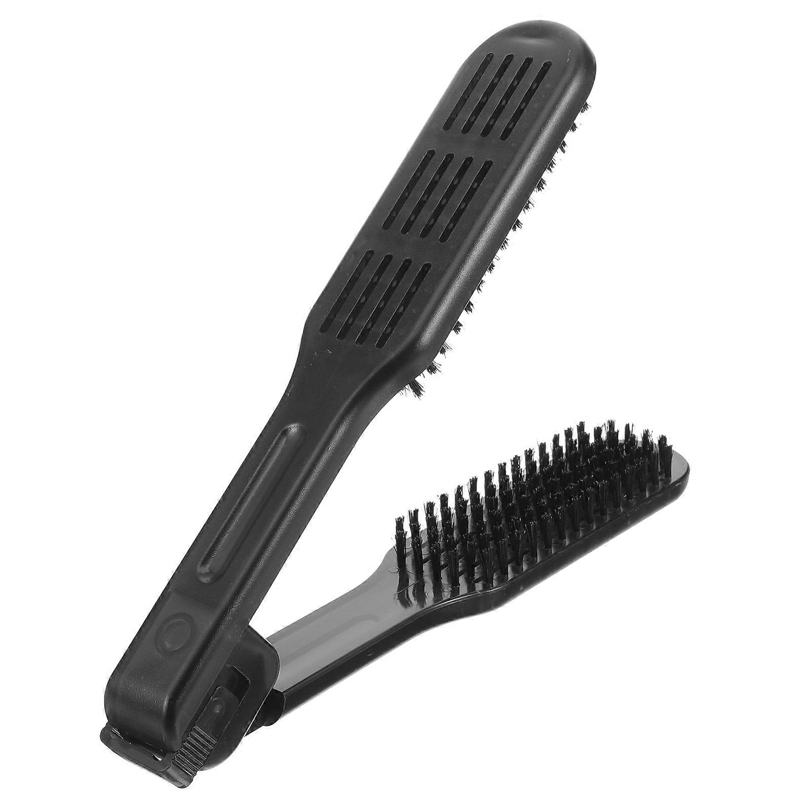 Double Sided Clamp Brush Hair Straighteners Brush Women Men Protect ...
