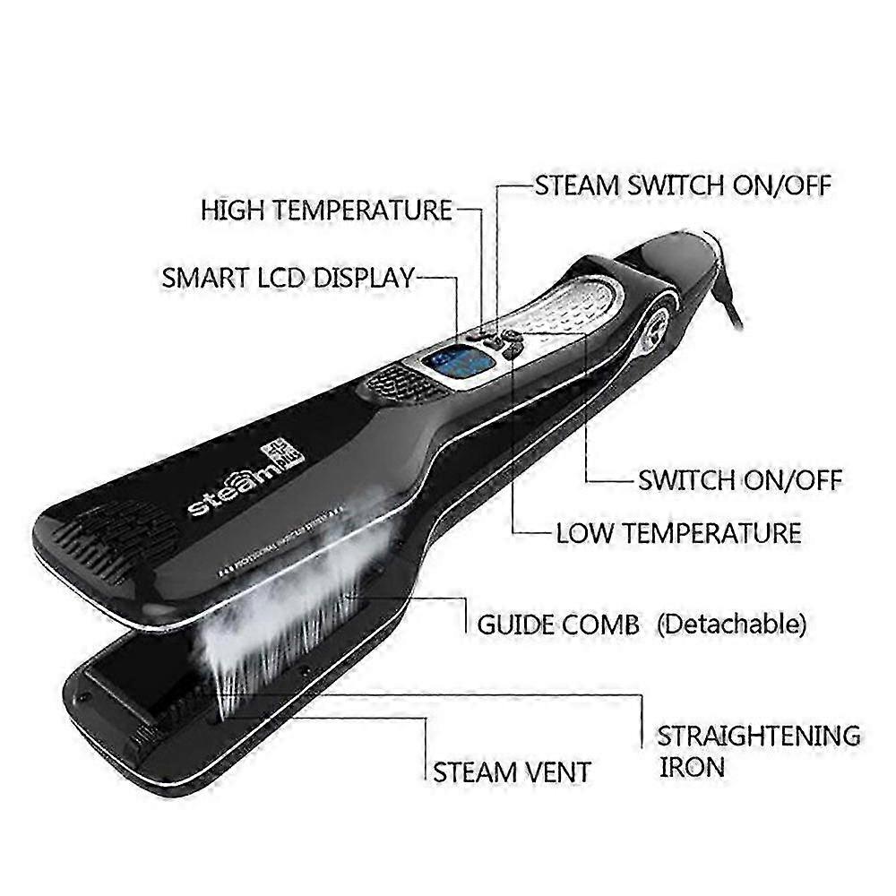Professional Steam Hair Straightener and Flat Iron, a Ceramic Electric ...