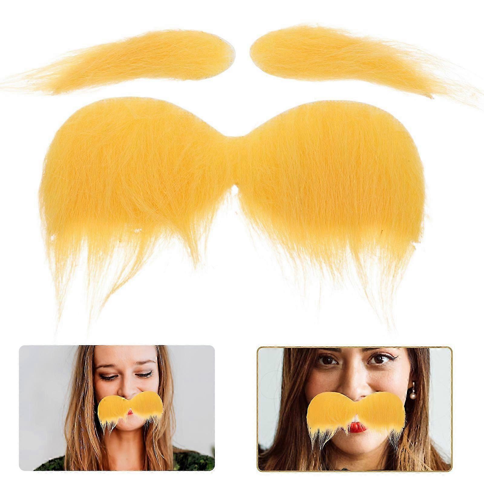 Fake Mustache Eyebrows Fake Beard Stick On Mustache Cosplay Costume ...