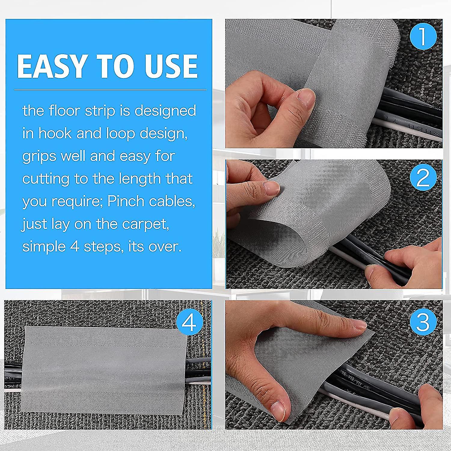 Cable Grip Floor Cable Cover Cords Cable Protector Cable Management ...