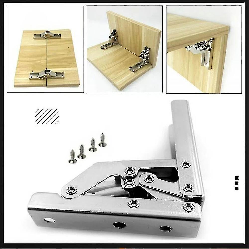 2 Pcs Shelf Hinge Hidden Bracket Furniture Parts Foldable Self Hinge ...