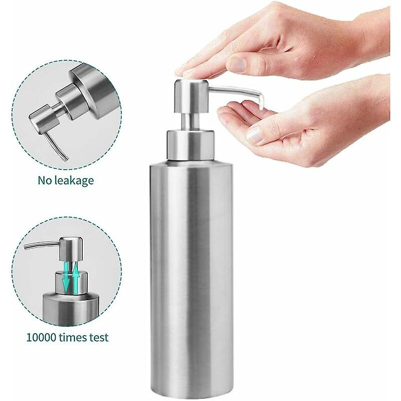 Soap Dispenser Liquid Lotion 304 Stainless Steel Spring Loaded Pump ...