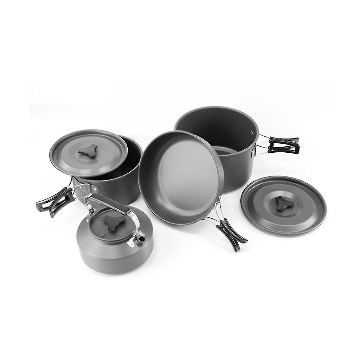 Camping Cookware Set, Portable Folding Pot And Pan With Carrying Bag ...