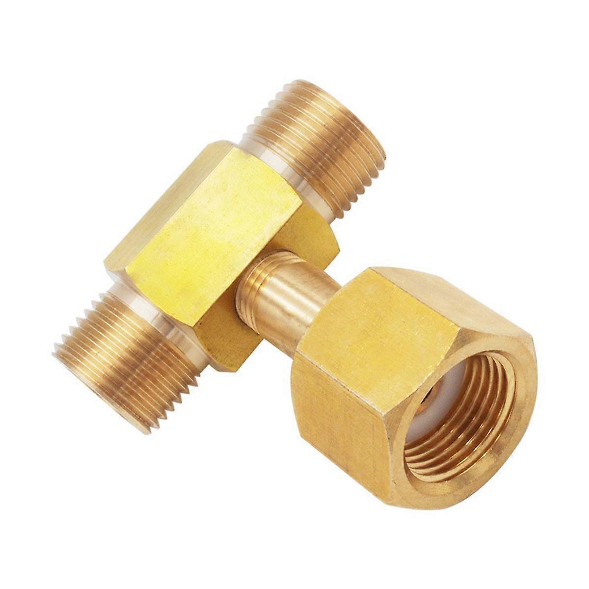 W21.8-14 CO2 Tank Bottle Brass Threaded Tee Fitting 3 Way Connector ...