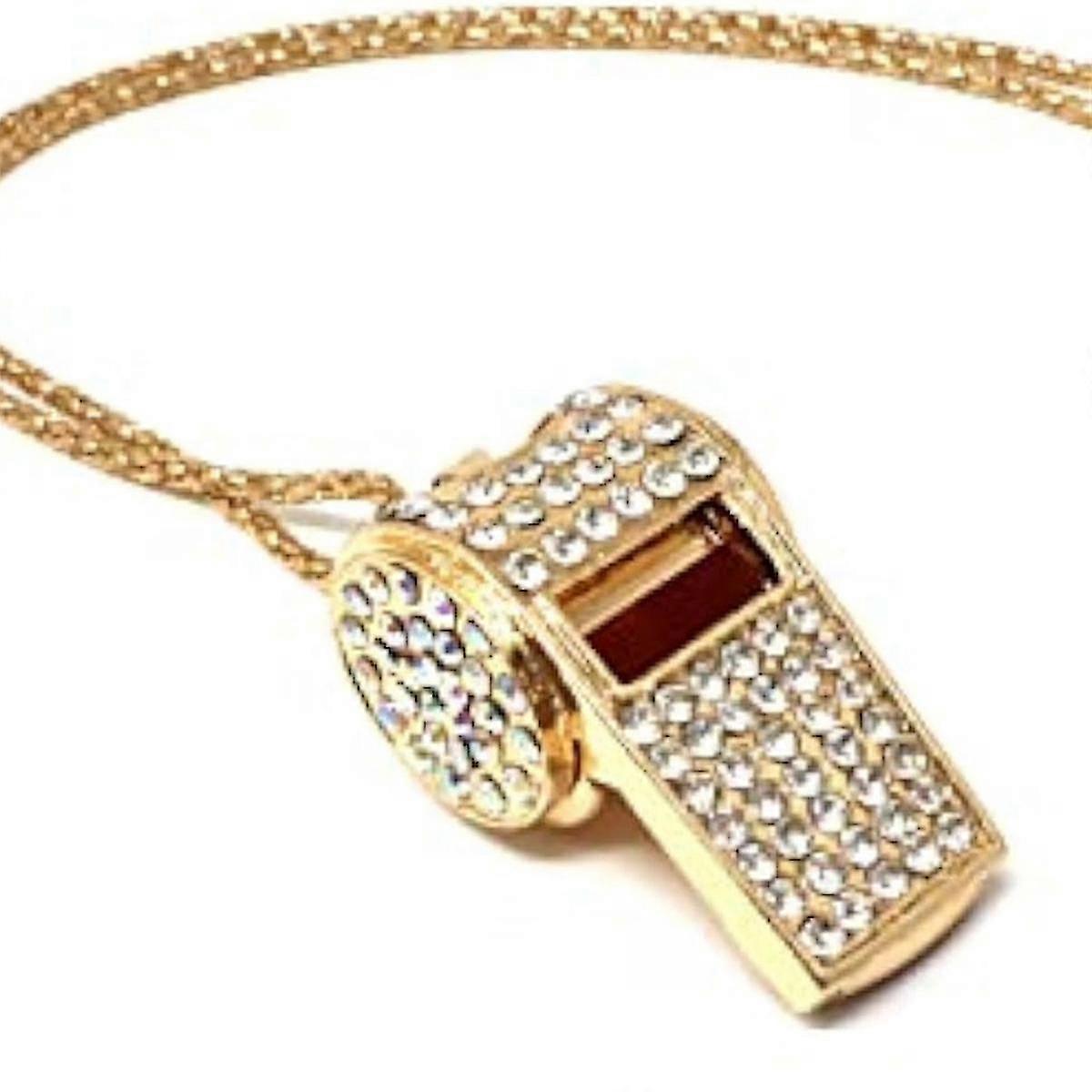 Gold Necklace Style, Exquisite Diamond-Encrusted Referee Whistle, Cute ...