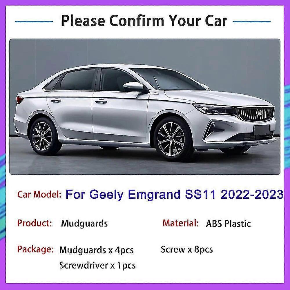 For Geely Emgrand Ss11 Mk3 2022 2023 Car Front Rear Mudflaps Wheel ...