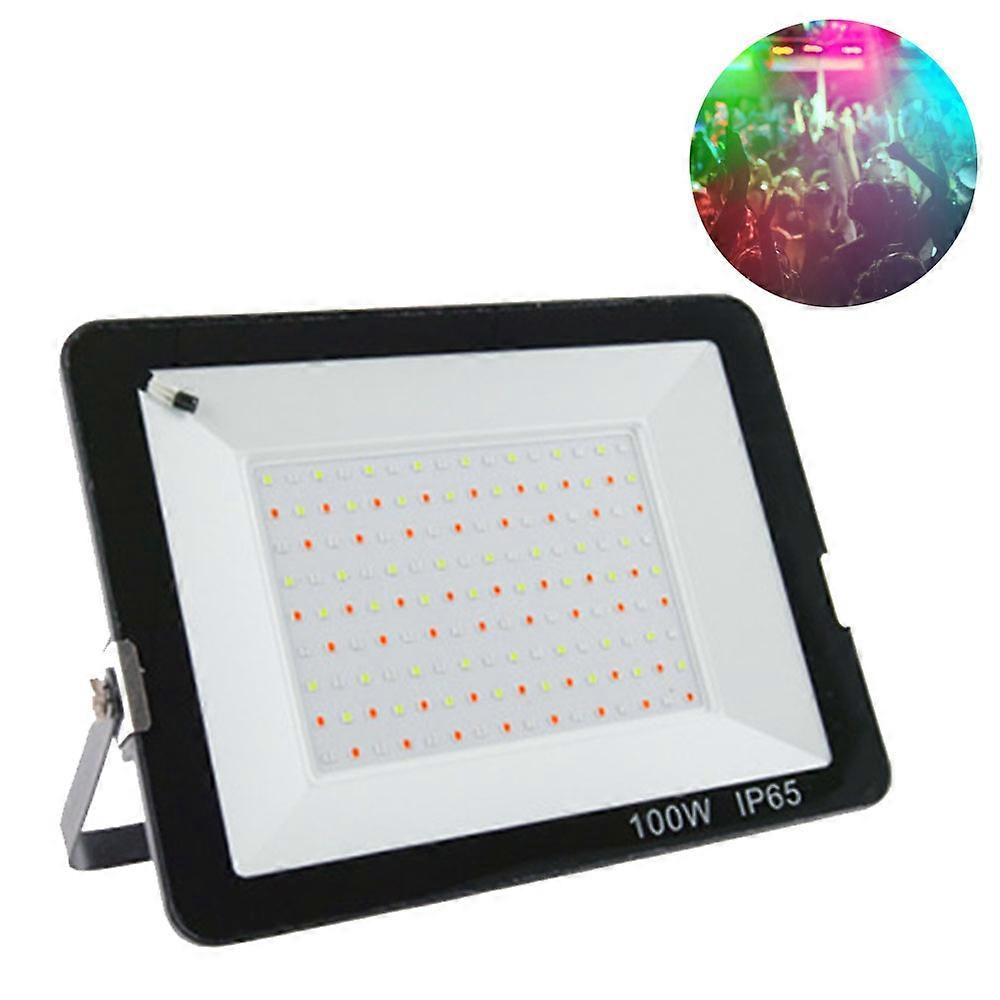RGB LED Flood Light 100W Outdoor Floodlight with 24 Key Remote Control ...