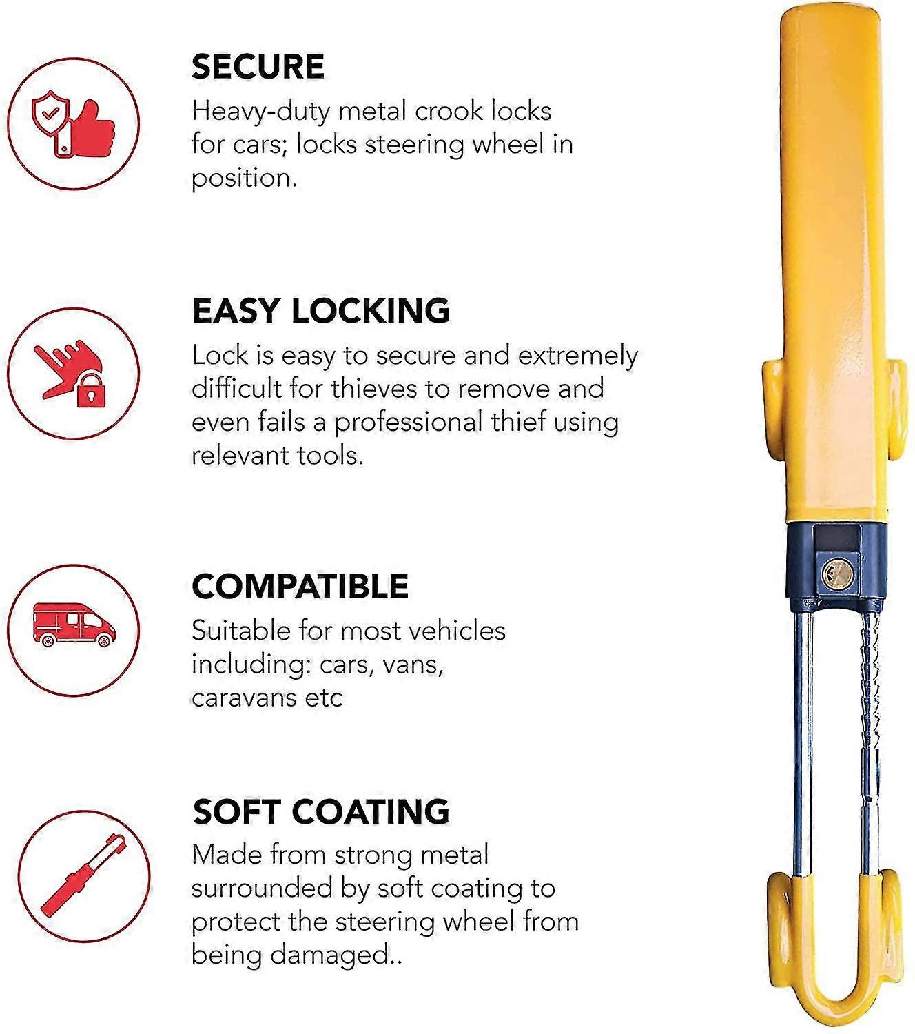 High Visibility Car Anti-theft Rod Car Steering Wheel Anti-theft Bar ...