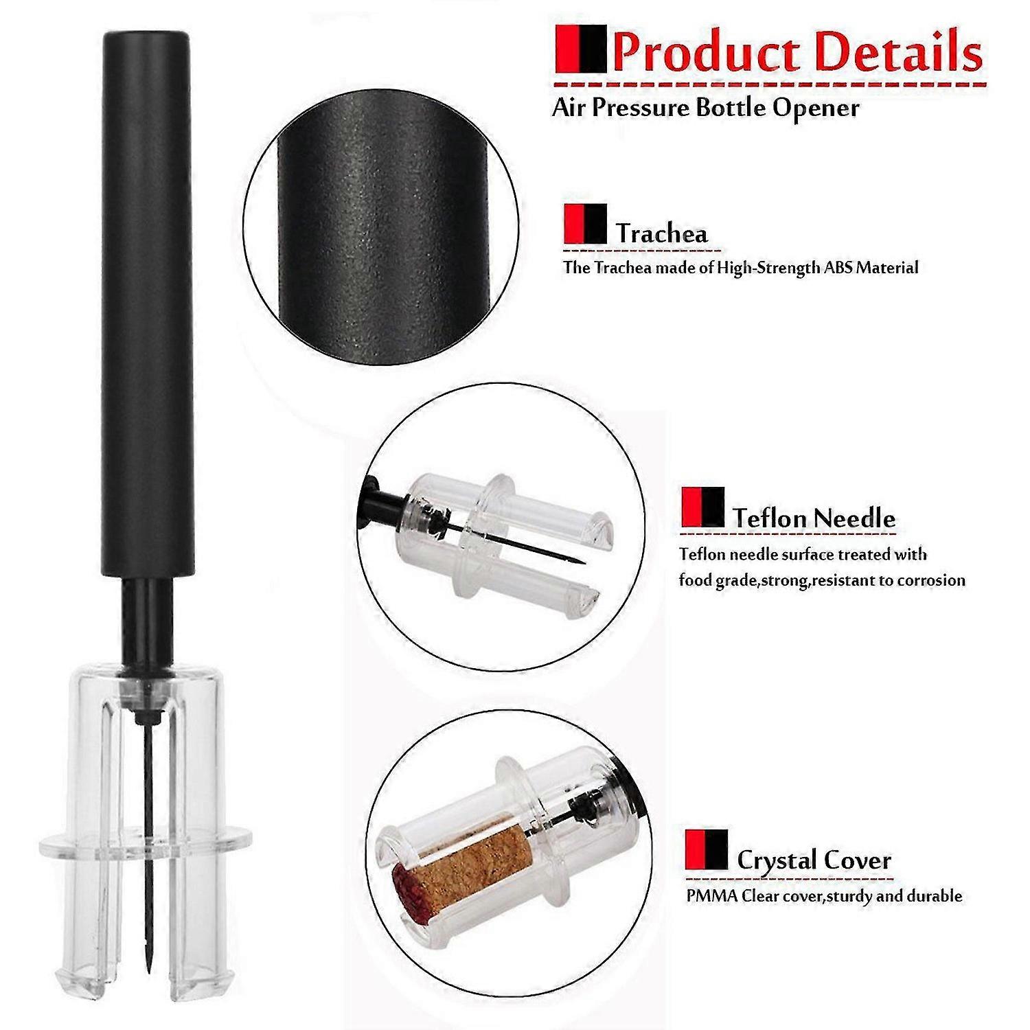 4 Pcs Wine Opener Set,includes Wine Vacuum Stopper And Wine Pourer ...
