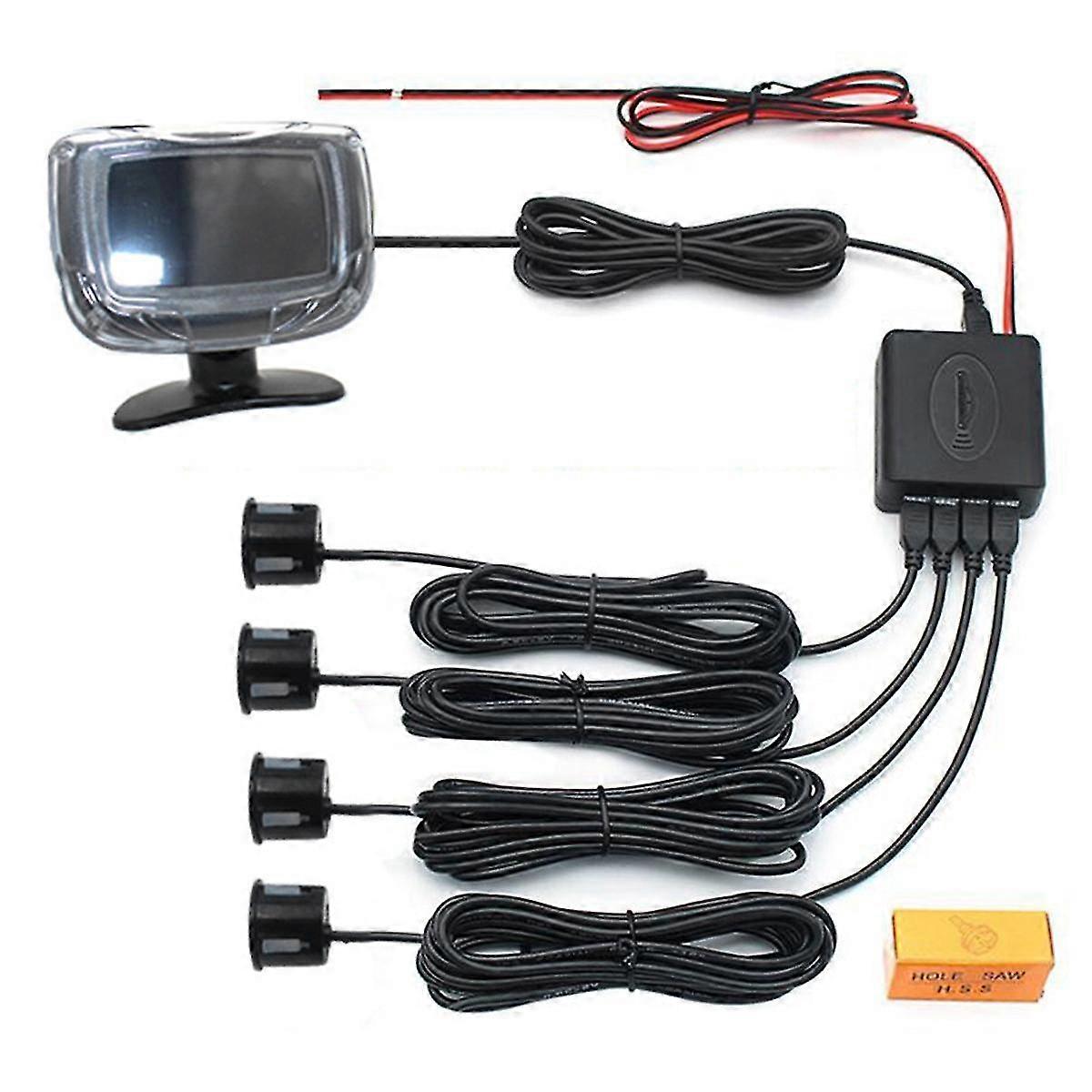 Wireless Parking Sensor Kit Lcd Display 4 Radar Probes 65db Buzzer ...