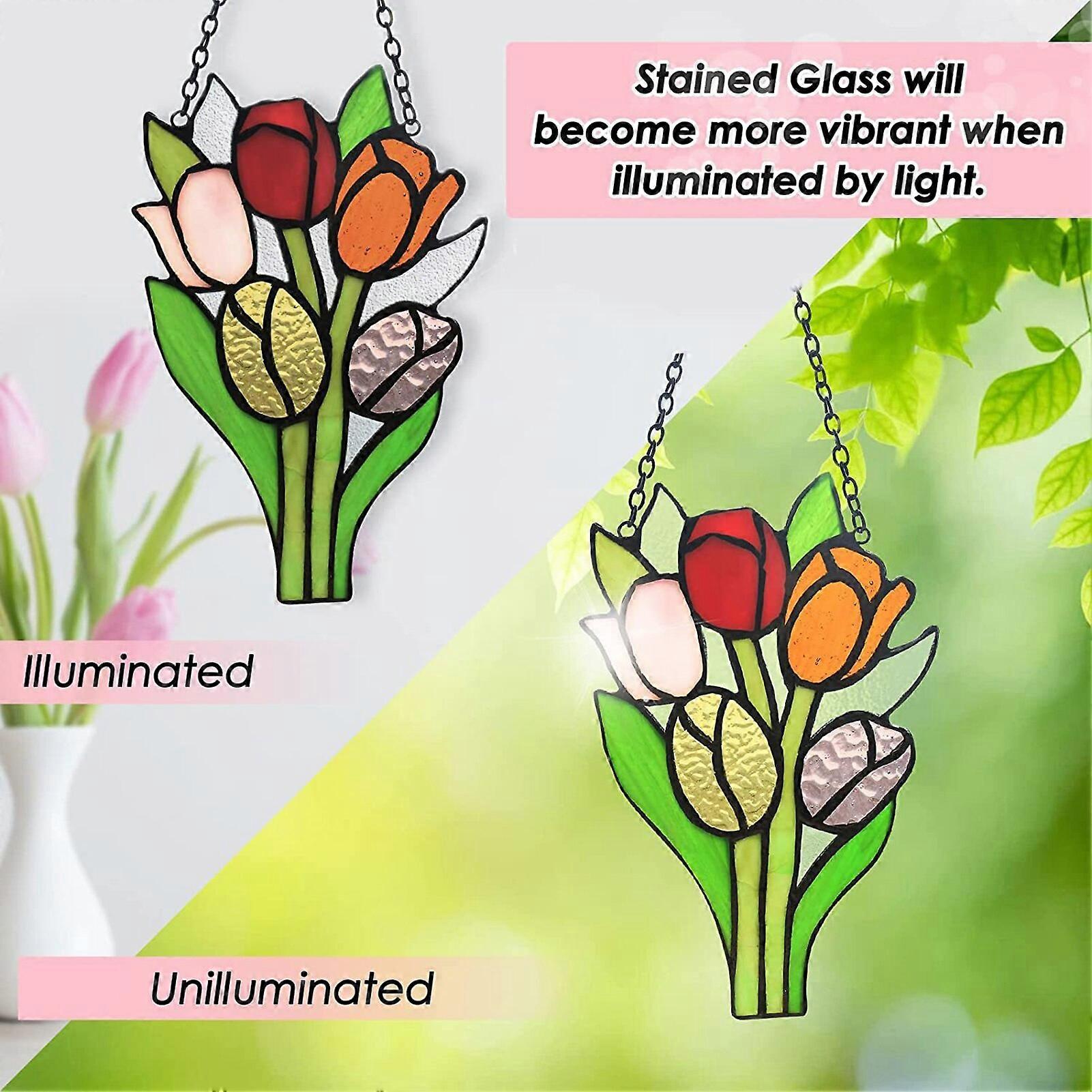 Stained Glass Window Hangings Tulip Stained Glass Window Hangings ...