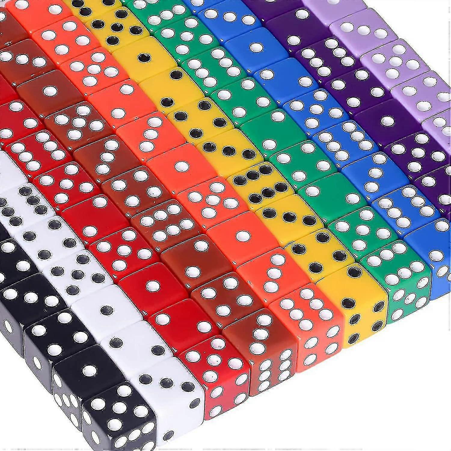 100 Pieces Game Dice Set - Square Corner Dice In 10 Colors With Storage ...