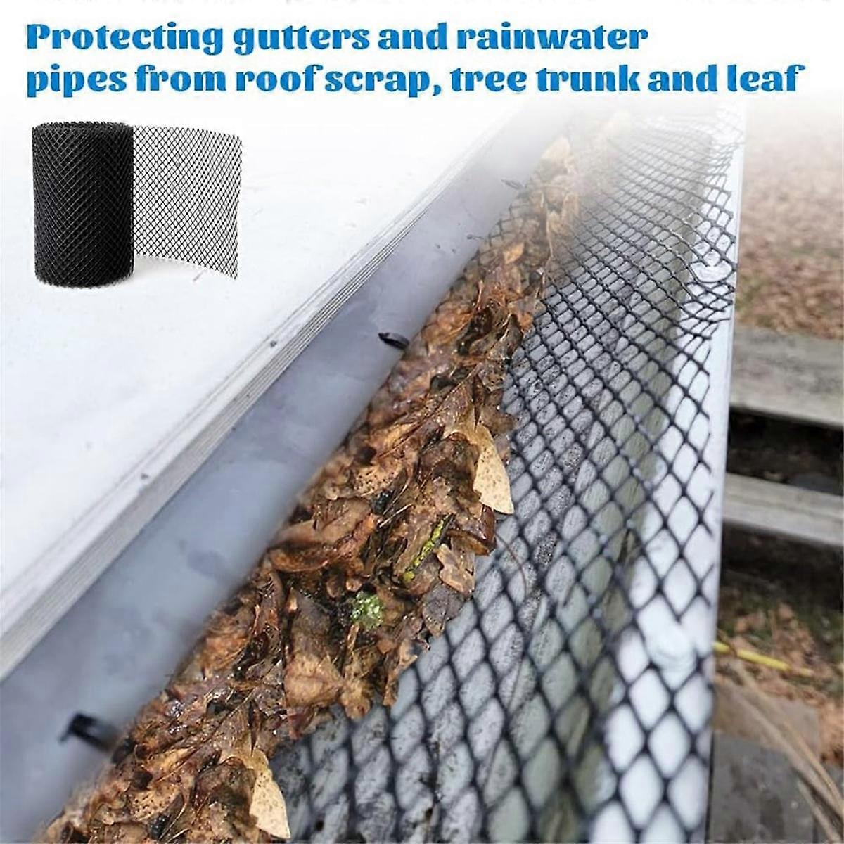 4Pack Gutter Guard Mesh Rolls, 20 Feet Gutter Leaf Guards with 40 Clip ...