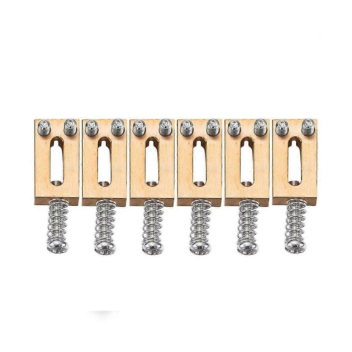 6 Set Bridge Saddle For Solid Brass Electric Guitar Bridge Bridge Code ...