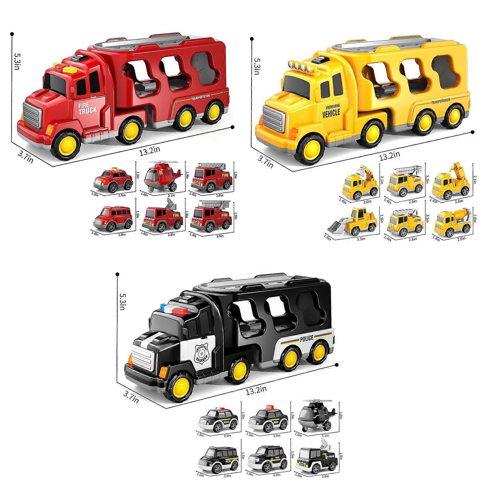 Polis Lastbil Leksaker Småbarn 3 4 5 6 År gammal, 7 i 1 Lastbil ...